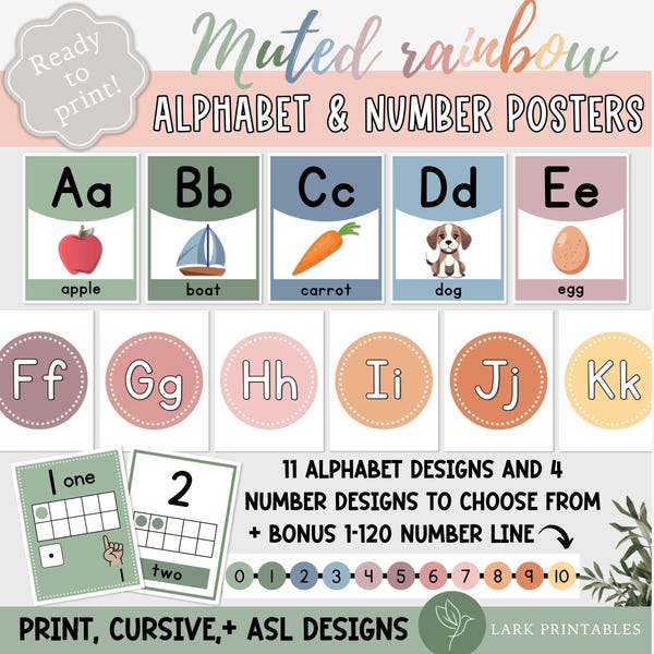 Boho Themed Number Posters - Etsy