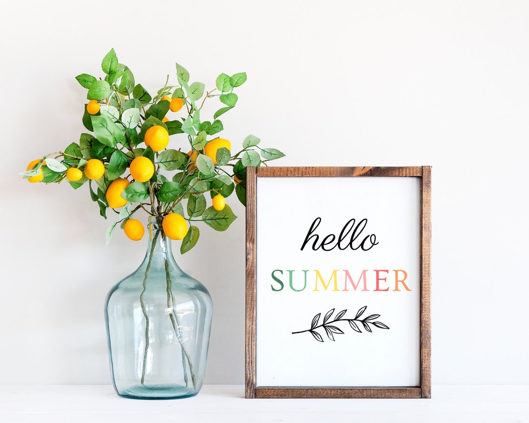 Hello Summer Printable Sign, Summer Word Art, Seasonal Sign, Farmhouse ...