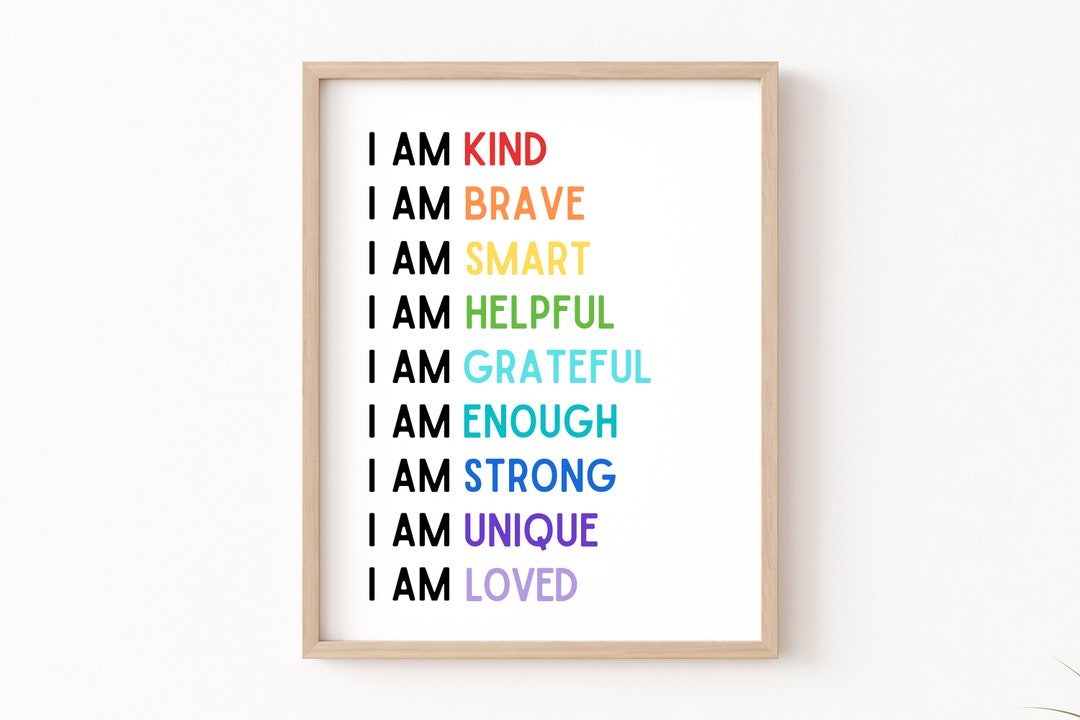 Affirmations for Kids, Classroom Posters, I Am Affirmations, Playroom ...