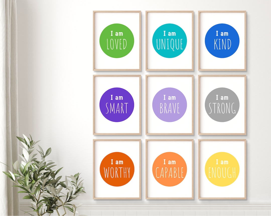 Kinder Affirmation Wand Kunst Poster Boho Klassenzimmer Dekor Ich bin ...