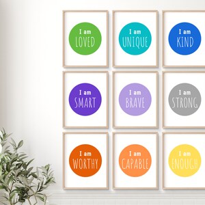 Kids Affirmation Wall Art Posters Boho Classroom Decor I Am Brave ...