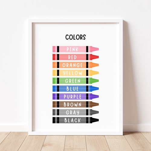 Colors Poster Educational Posters Kindergarten Poster - Etsy