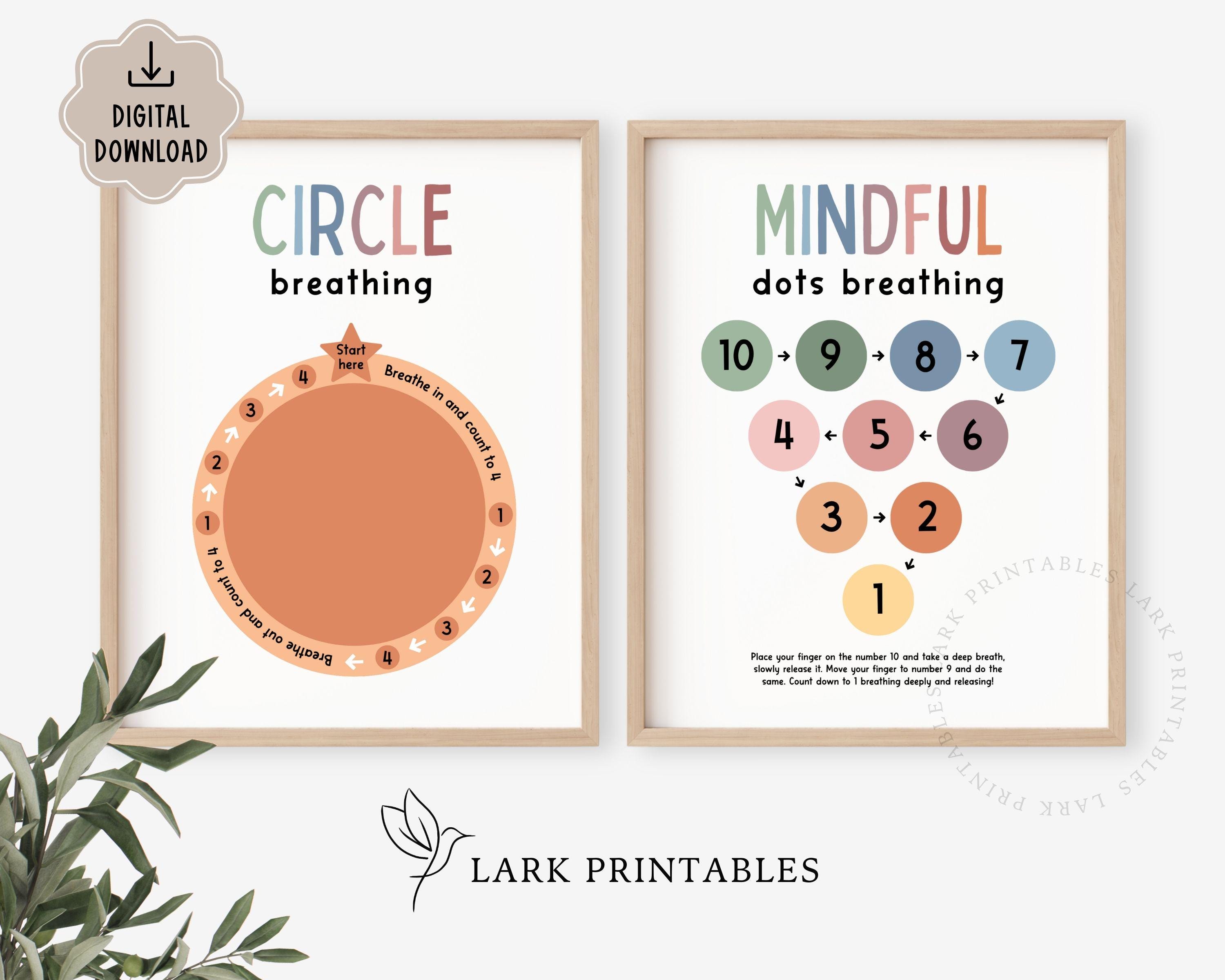 Mindful Breathing Posters for Kids, Classroom Posters, Calm Down Corner ...