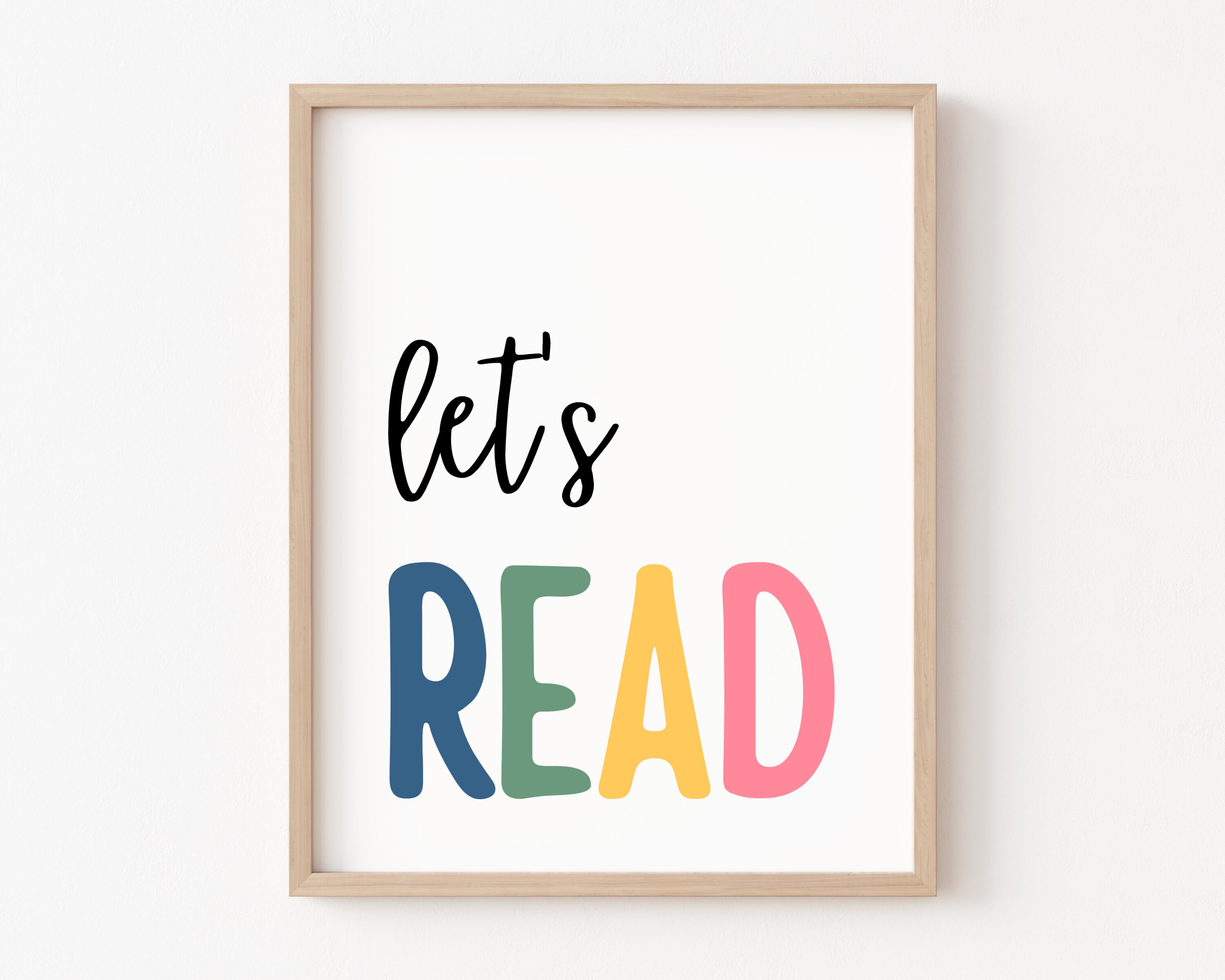 Set of 2 Playroom Prints, Let's Read Printable, Reading Corner Sign ...