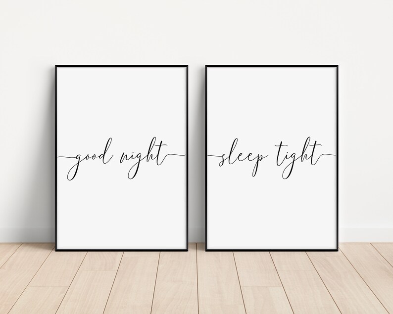 Good Night Sleep Tight Printable, Master Bedroom Wall Decor Over the ...