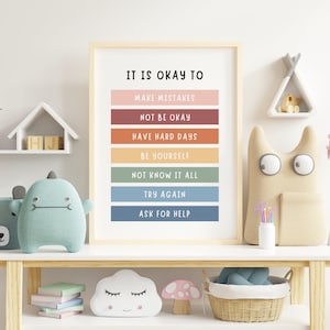 It's Okay to Not Be Okay Poster, Boho Classroom Decor, Classroom ...