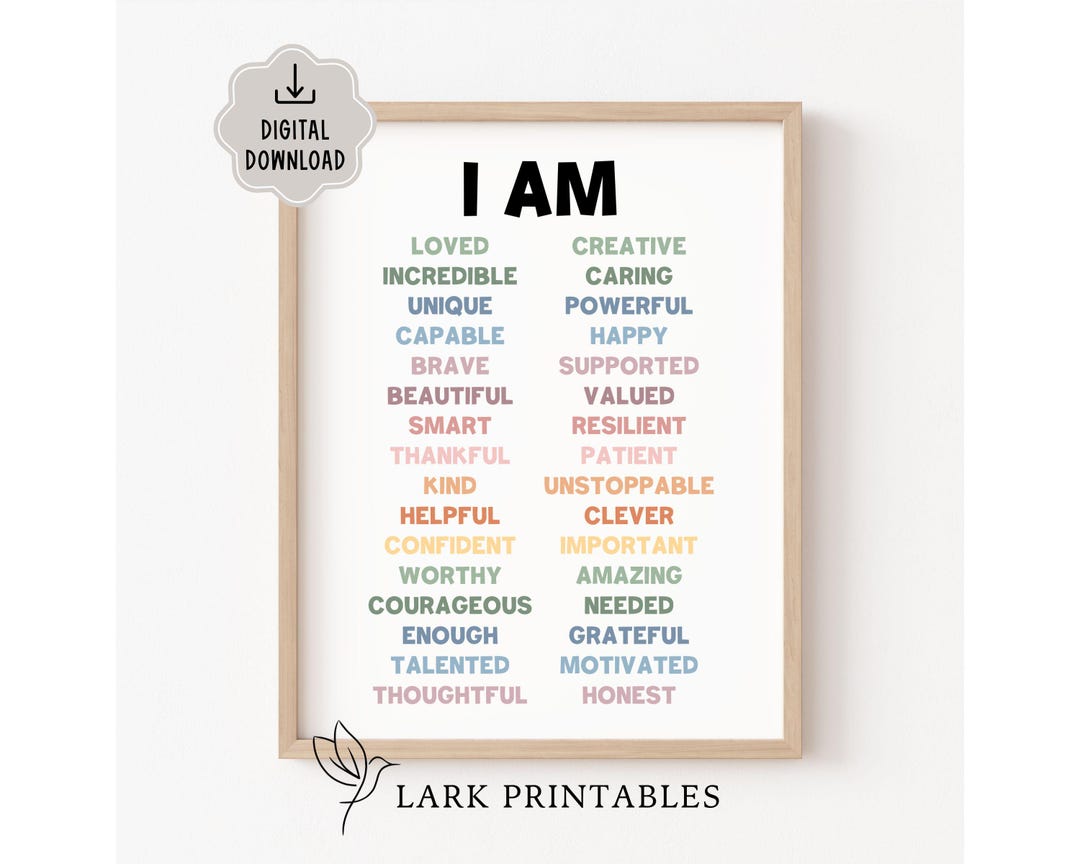 Daily Affirmations Printable Poster, Positive Affirmations, Mental ...