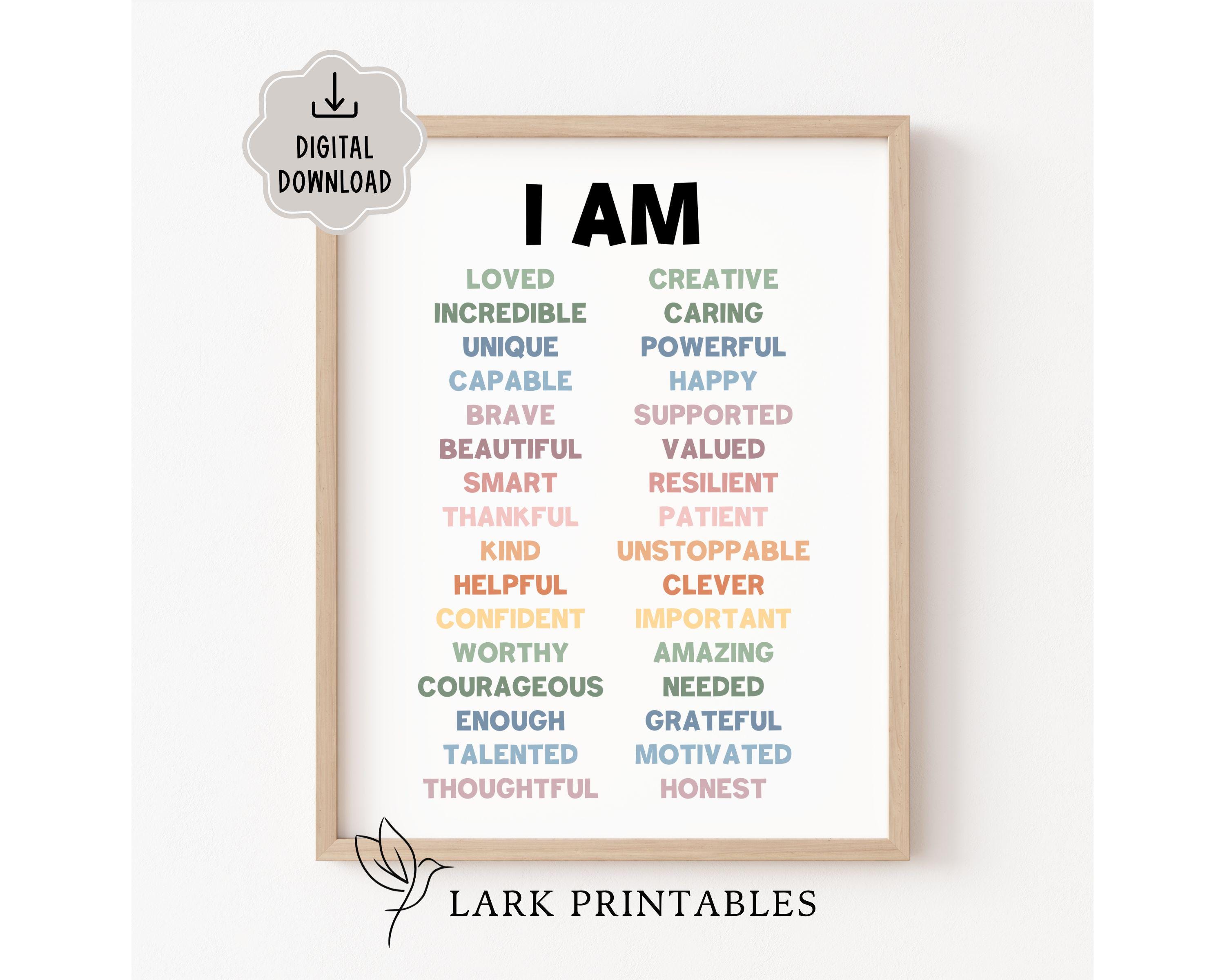 Daily Affirmations Printable Poster, Positive Affirmations, Mental ...