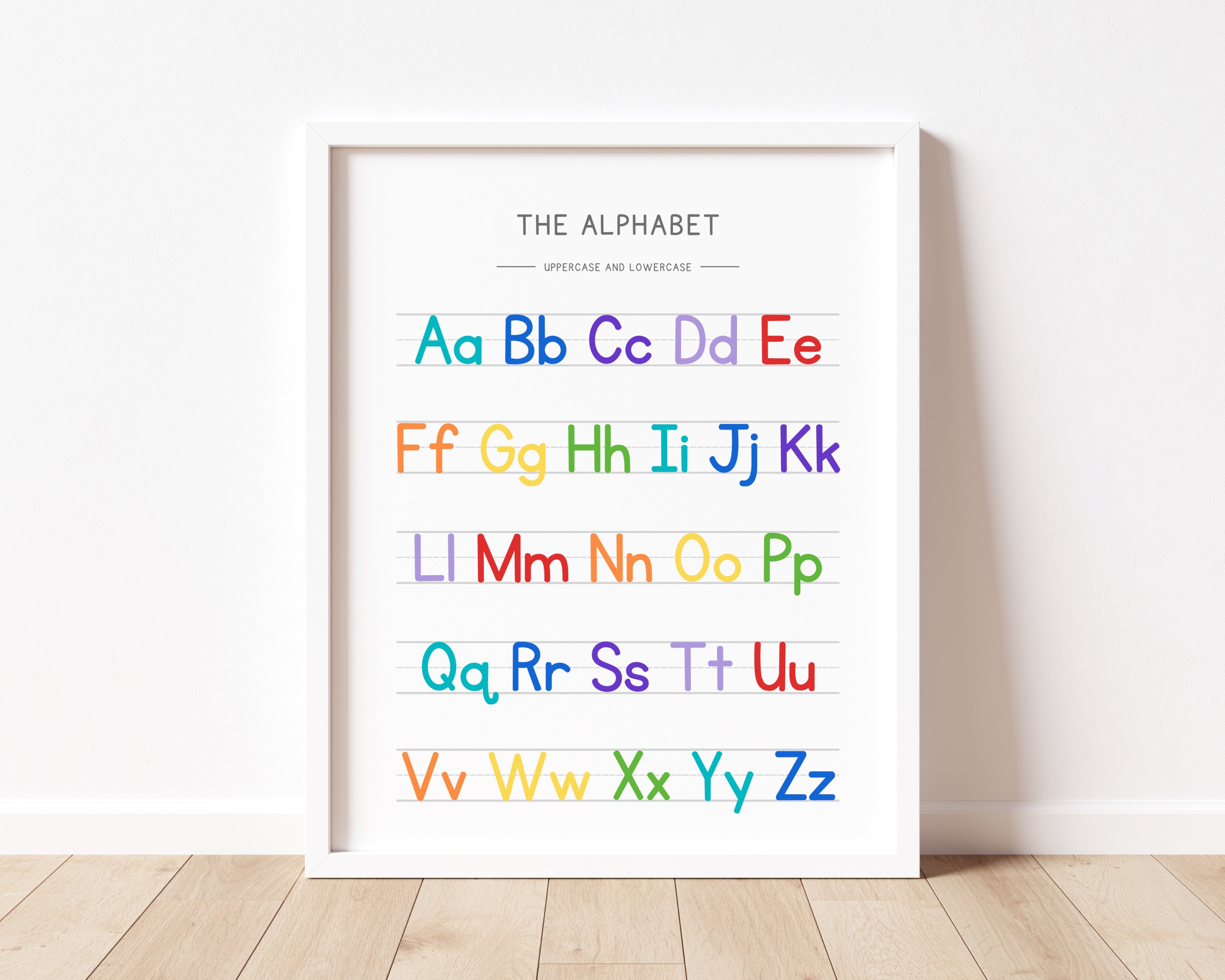 Rainbow Alphabet Poster Handwriting Chart Print Educational - Etsy