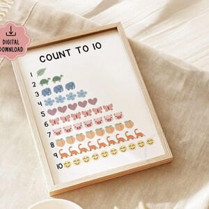 Count to 10 Printable Poster, Numbers 1-10, Counting Chart Montessori ...