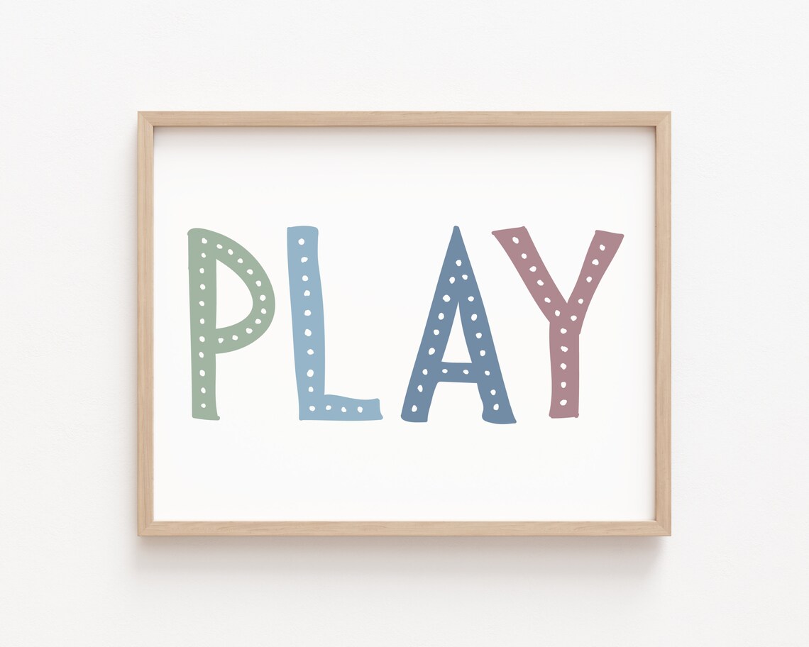 Set of 3 Playroom Prints, Playroom Sign Nursery Wall Art, Let's Play ...