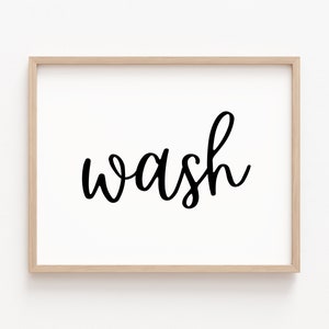 Wash Dry Fold Repeat Sign, Set of 4 Laundry Prints, Laundry Room Sign ...