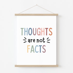 Thoughts Are Not Facts Poster Growth Mindset Positive Affirmations ...