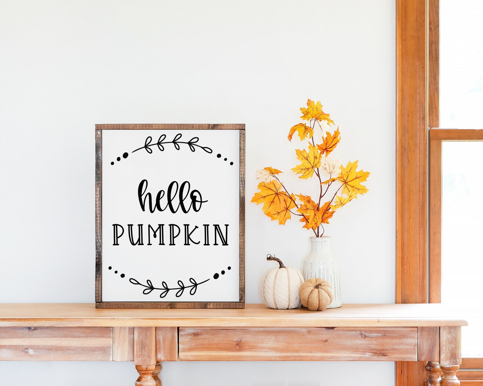 Hello Pumpkin Printable, Autumn Printable, Fall Wall Art Printable ...