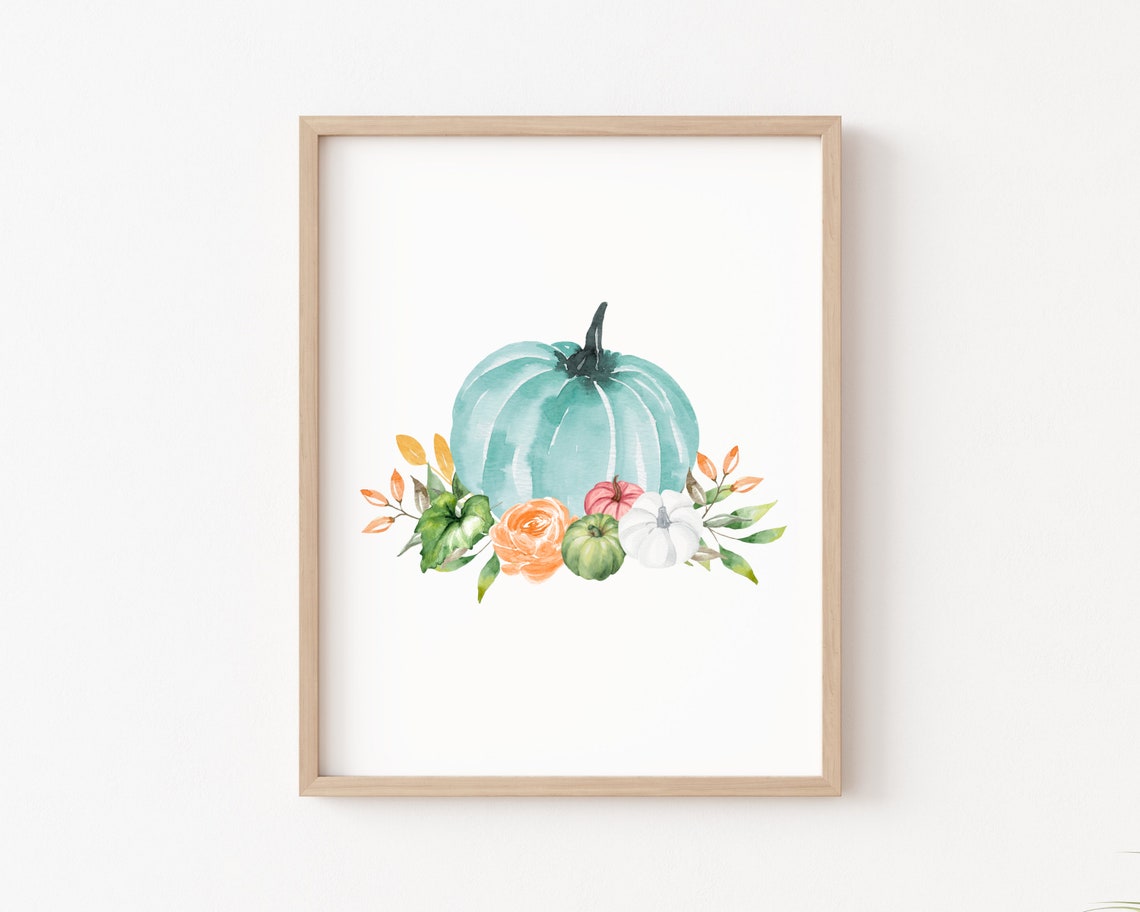 Set of 3 Watercolor Pumpkin Printable, Fall Wall Decor, Autumn Decor ...