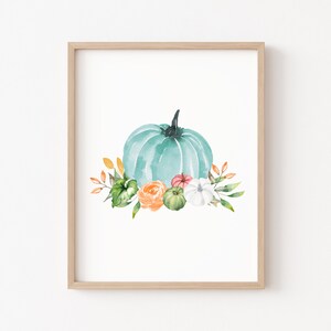 Set of 3 Watercolor Pumpkin Printable, Fall Wall Decor, Autumn Decor ...