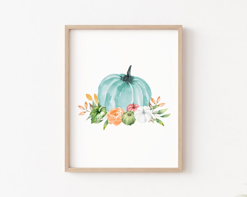 Set of 3 Watercolor Pumpkin Printable, Fall Wall Decor, Autumn Decor ...