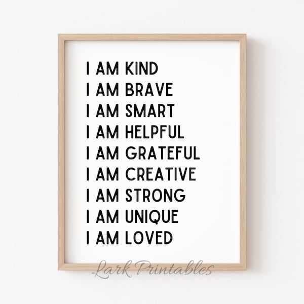 I Am Kind Kids Poster - Etsy