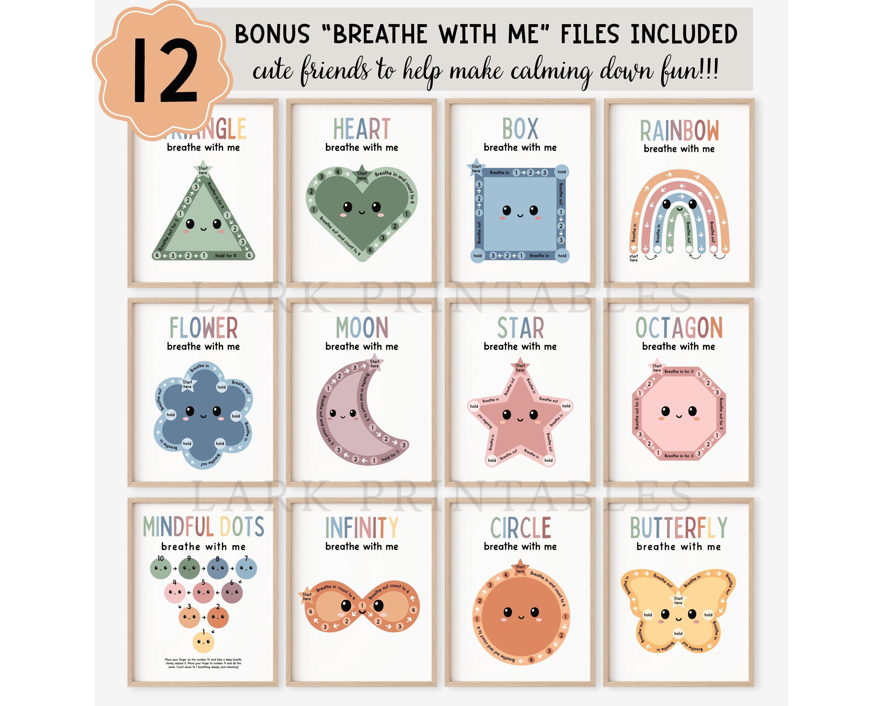 Mindful Breathing Posters for Kids, Classroom Posters, Calm Down Corner ...