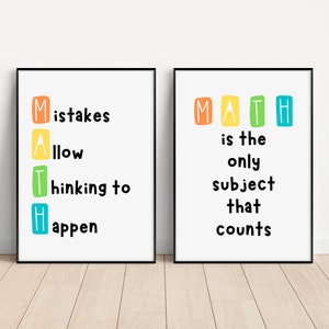 Math Classroom Decor, DIGITAL DOWNLOAD, Mistakes Allow Thinking to ...