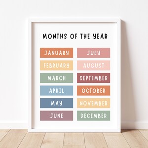 Months of the Year Printable, Educational Posters, Kindergarten Poster ...