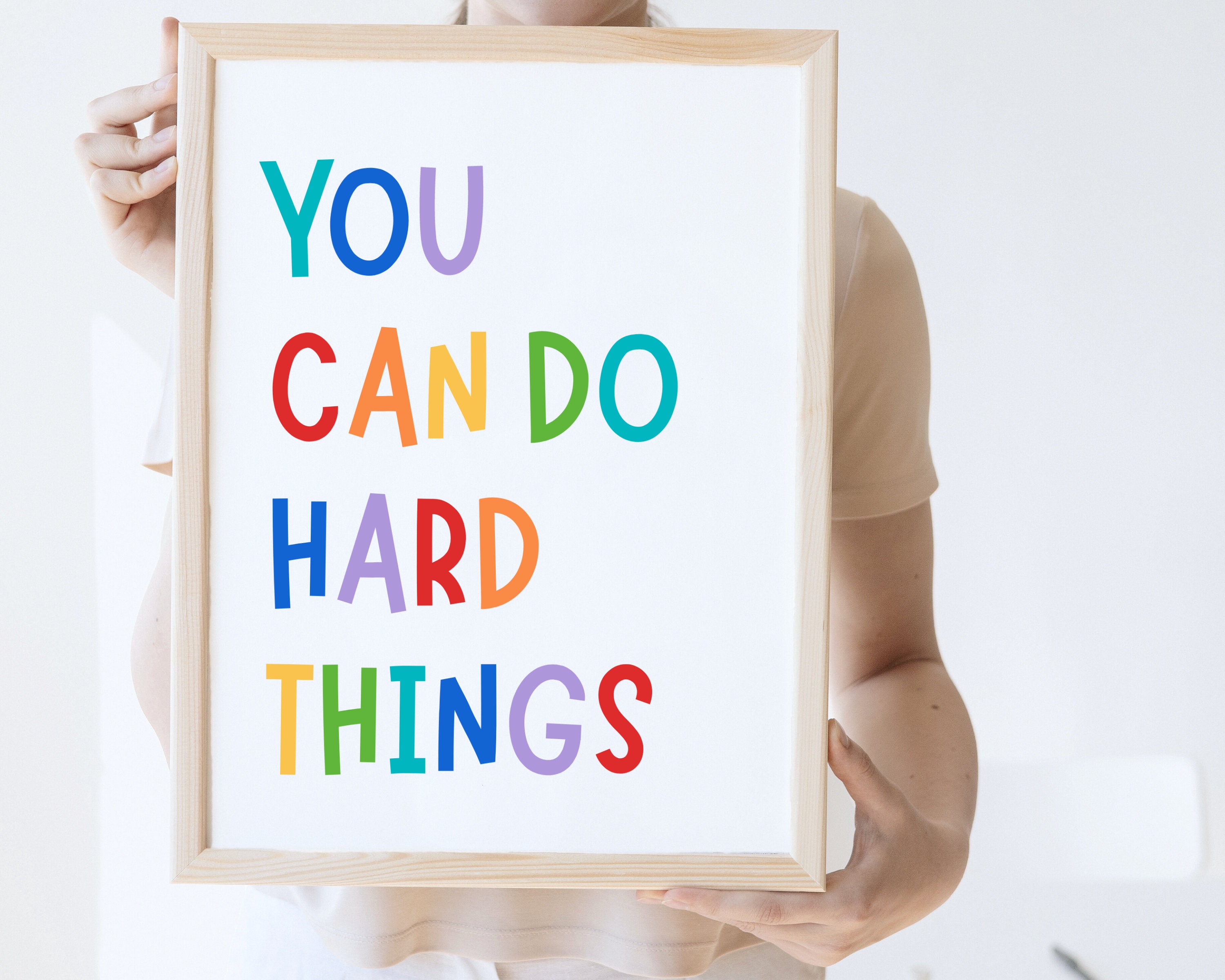 You Can Do Hard Things Poster, Positive Affirmation, Motivational ...
