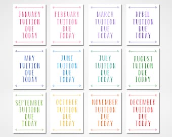 Tuition Due Sign - Etsy