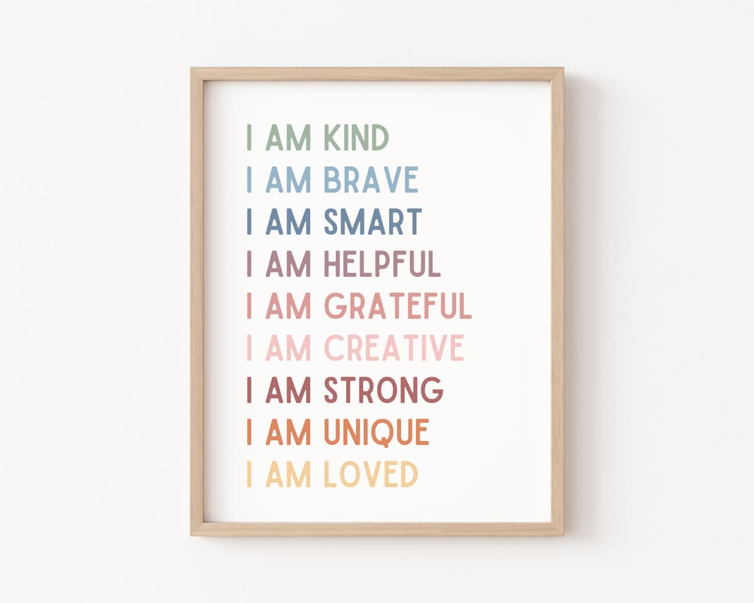 Kids Affirmation Poster Boho Classroom Decor I Am - Etsy