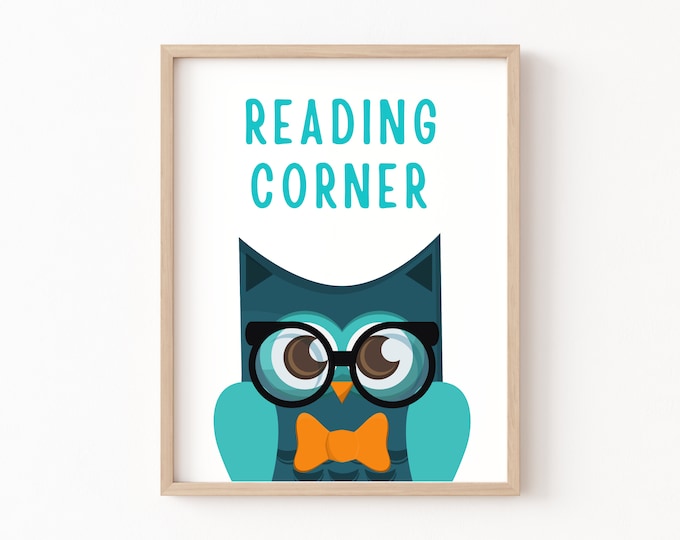 Lets Read Wall Art for Kids Book Nook Reading Corner Quote Playroom ...