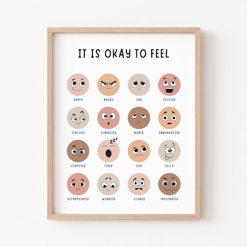 It's Okay to Feel Boho Classroom Decor Feelings Chart - Etsy