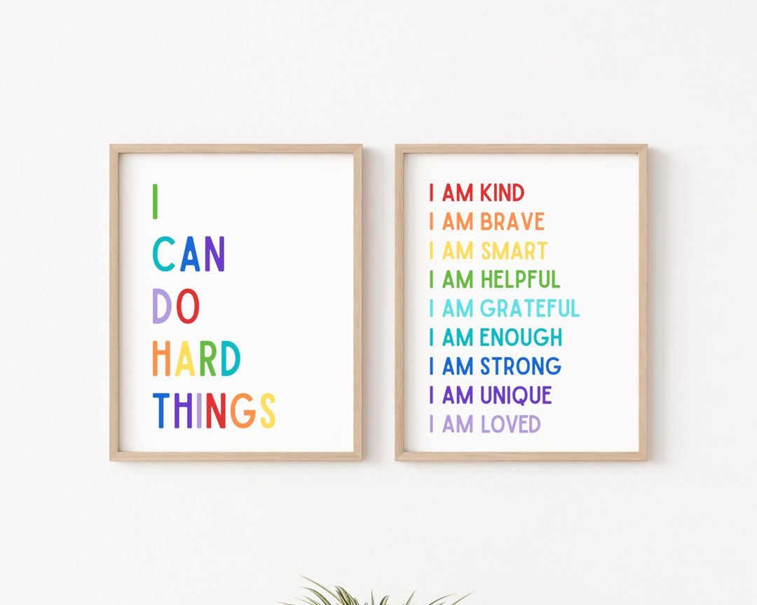 I Can Do Hard Things, Affirmations for Kids, Classroom Posters, I Am ...