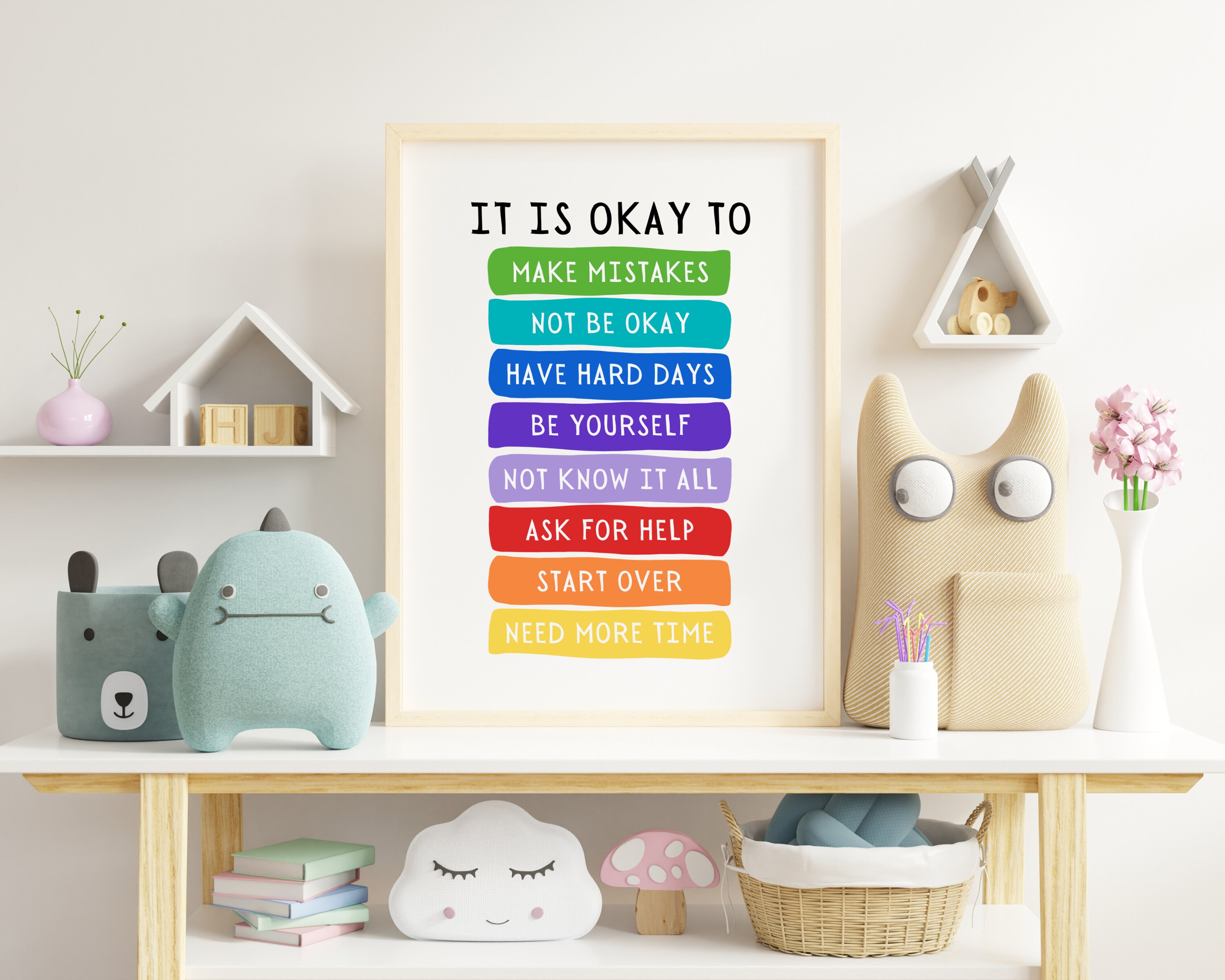 It's Okay to Not Be Okay Poster, Motivational Kids Art, Classroom ...