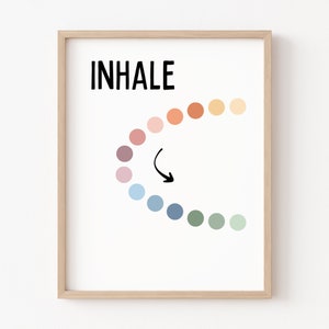 Inhale Exhale Set of 2 Posters Therapy Office Decor Occupational ...