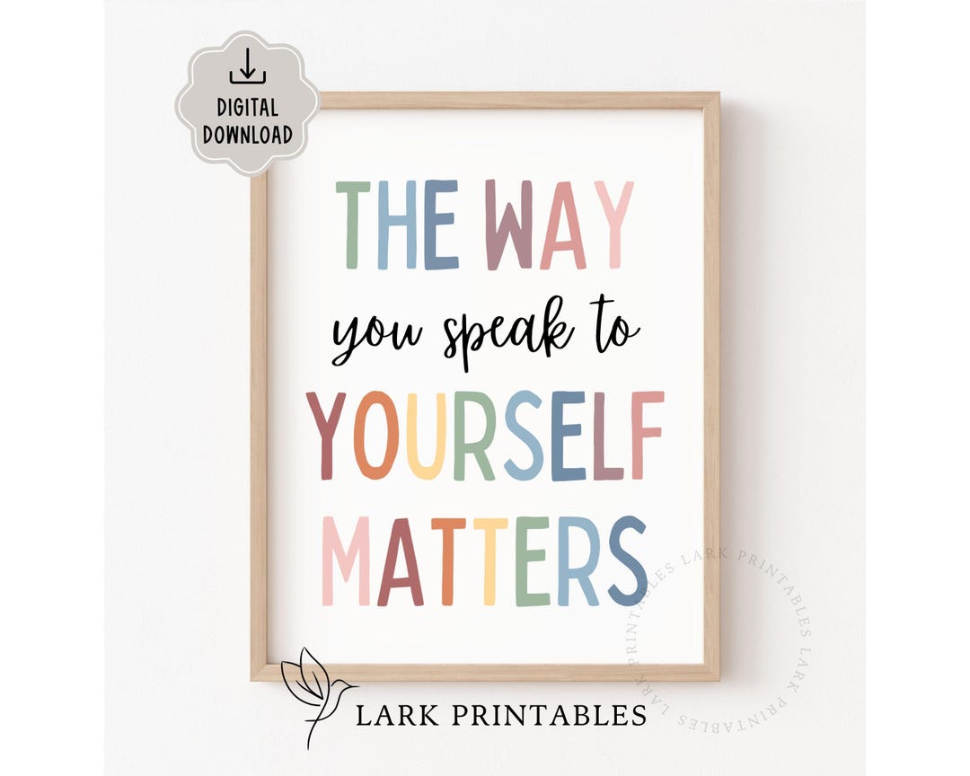 The Way You Speak to Yourself Matters Printable, Mental Health Posters ...