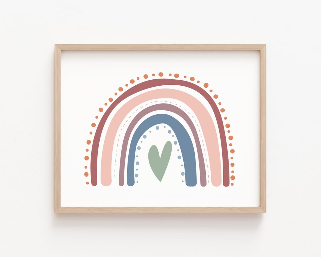 Rainbow Nursery Wall Art, Boho Nursery Decor, Nursery Printable ...