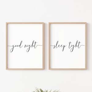 Good Night Sleep Tight Printable, Master Bedroom Wall Decor Over the ...