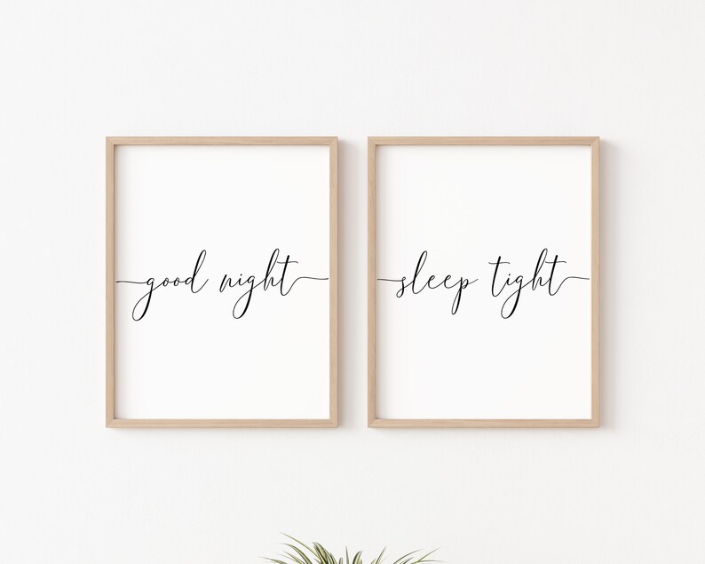 Good Night Sleep Tight Printable, Master Bedroom Wall Decor Over the ...
