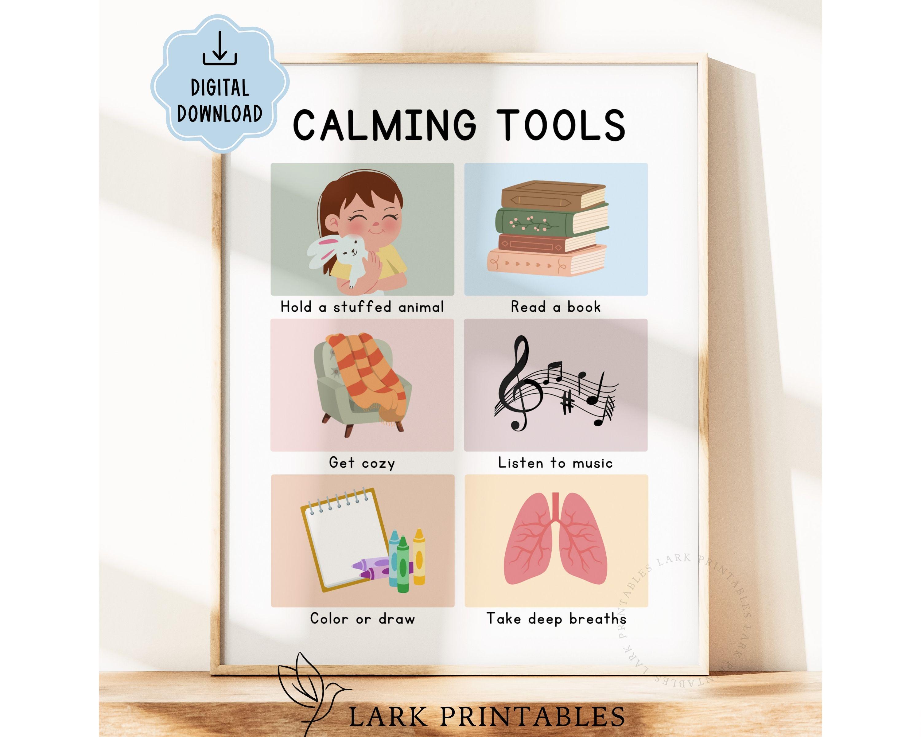 Kids Calming Tools Printable Poster, Calm Down Corner, Emotional Self ...