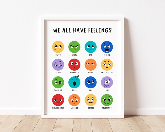 Emotions Chart Poster Teacher Classroom Printable Poster Etsy
