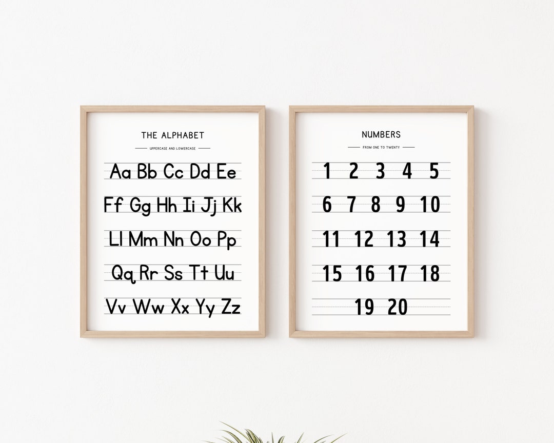 Alphabet Poster, Handwriting Chart Print, Educational Wall Art ...