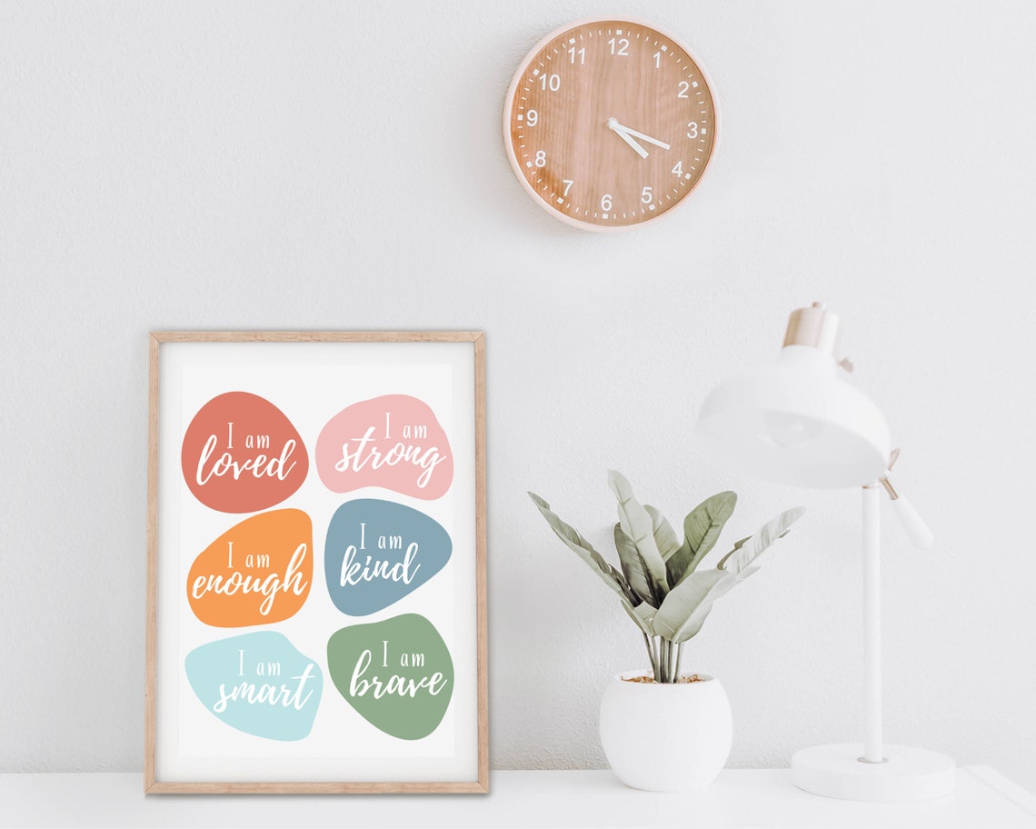 Affirmation Wall Art, Mental Health Art, Positive Affirmations ...