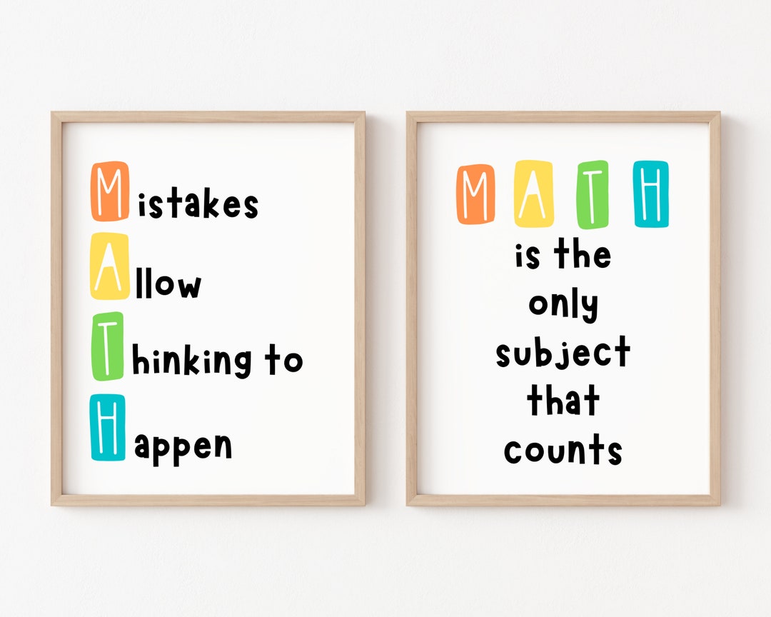Math Classroom Decor, DIGITAL DOWNLOAD, Mistakes Allow Thinking to ...