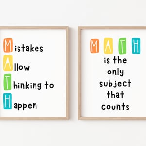 Set of 9 Funny Math Classroom Posters, Math Posters, Classroom ...