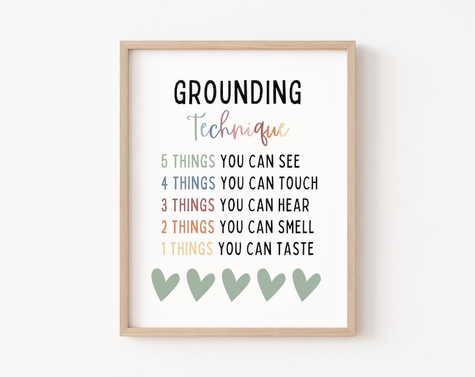 54321 Grounding Technique Poster Colour| Anxiety Tools | Coping ...