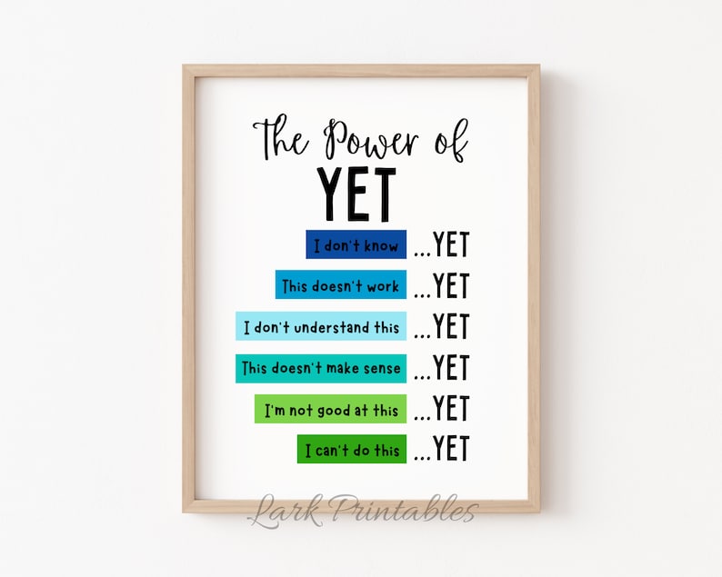 The Power of yet Poster Therapy Office Decor DBT Poster Classroom Decor ...