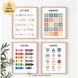 Educational Posters DIGITAL DOWNLOAD, Toddler Learning Posters, ABC ...