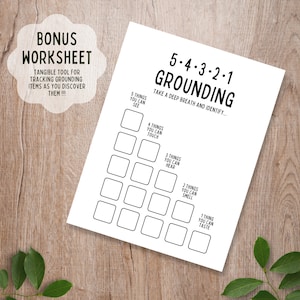 Grounding Technique Exercise Poster 54321 for Anxiety Management School ...