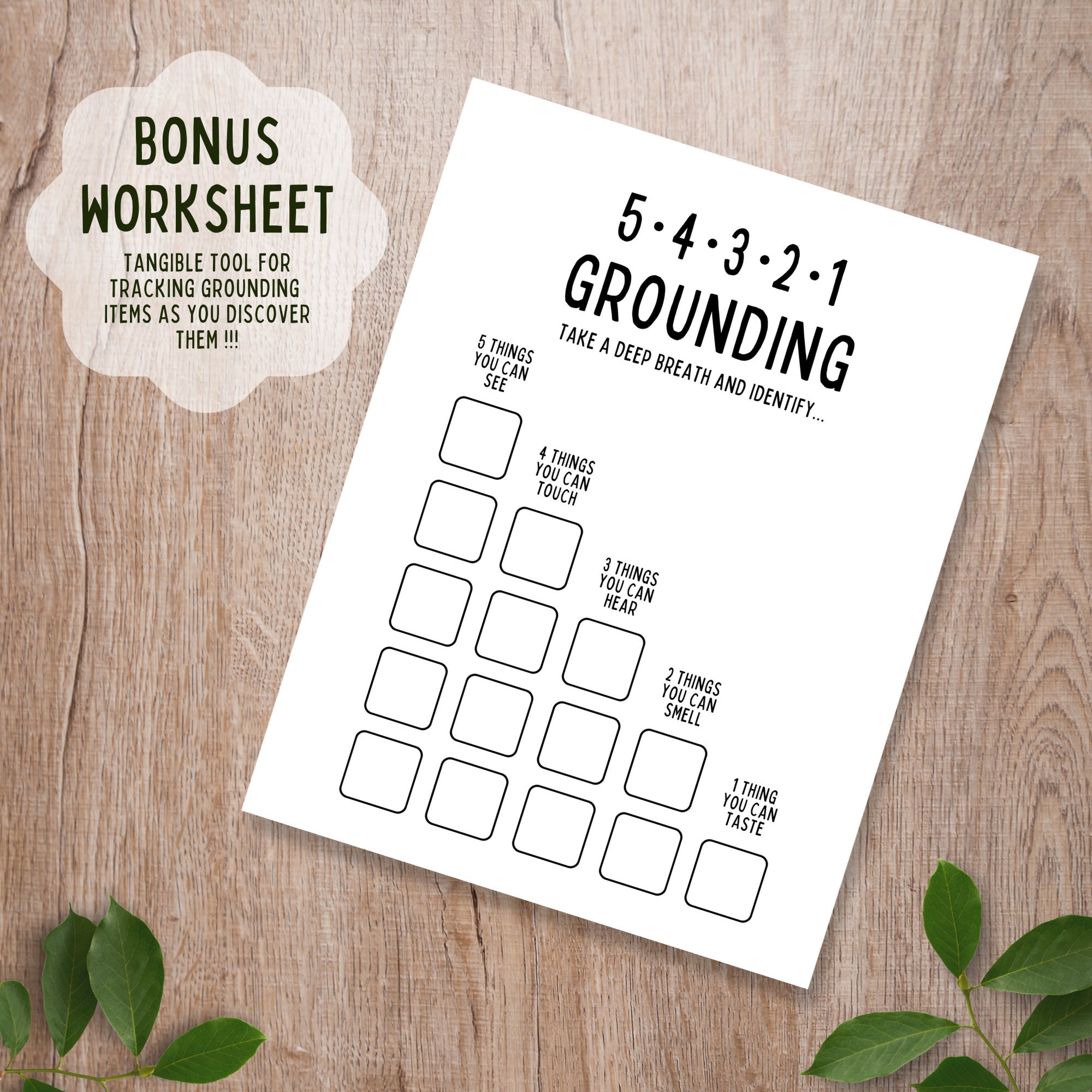 Grounding Technique Exercise Poster 54321 for Anxiety Management School ...