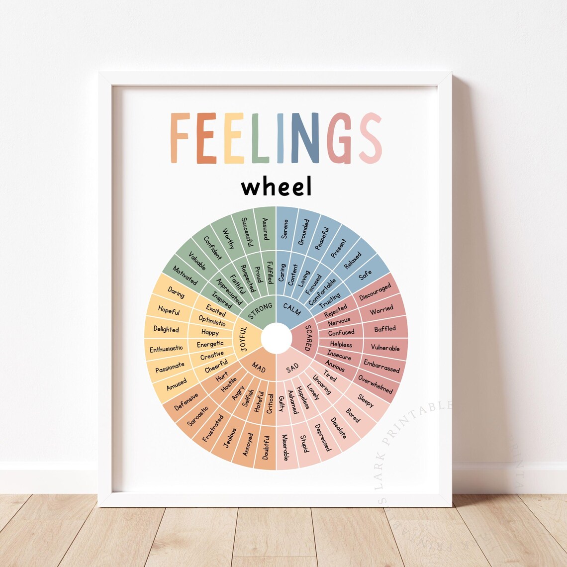 Feelings Wheel Poster, Emotions Chart, Calm Down Corner Printable ...