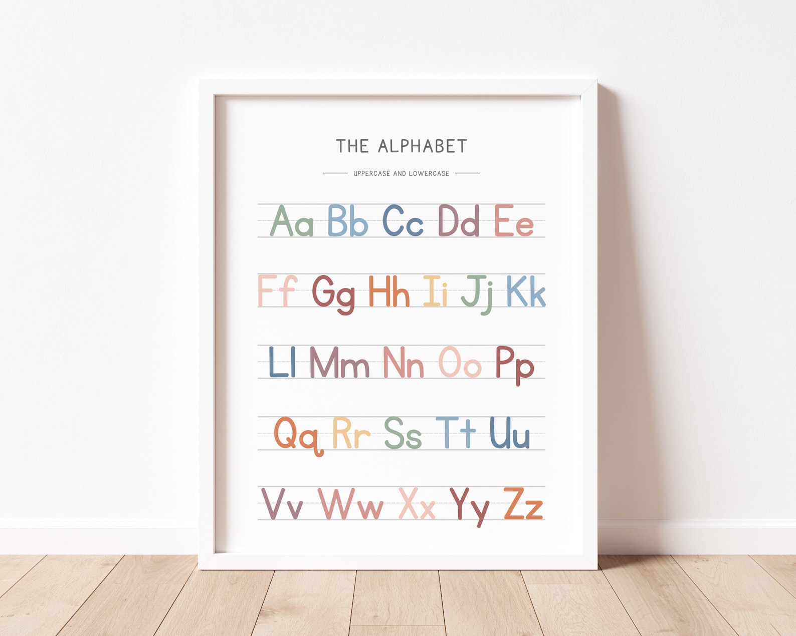 Rainbow Alphabet Poster Handwriting Chart Print Educational - Etsy